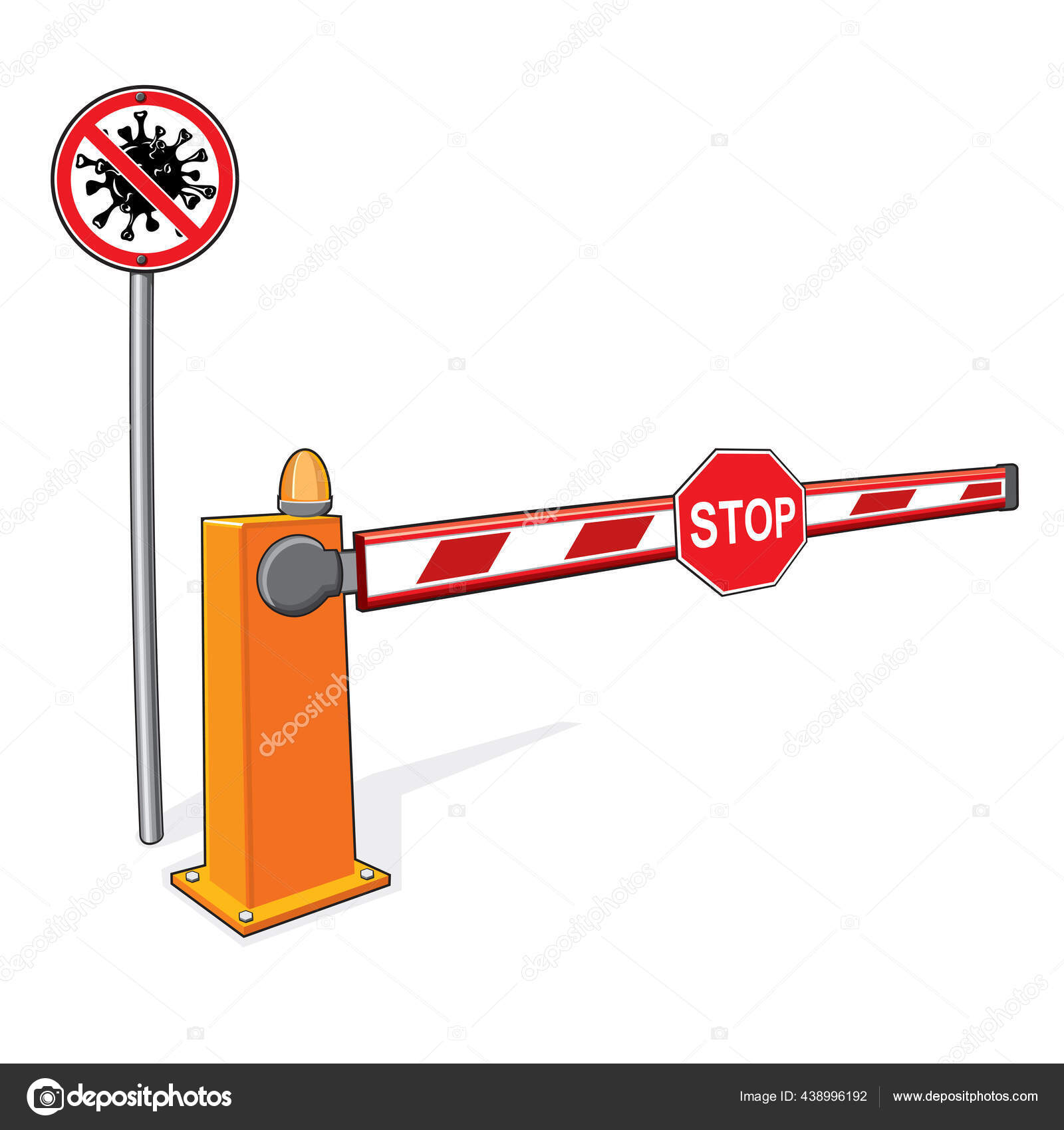 Stop sign covid-19 barrier. Customs control sign Stock Vector by ...