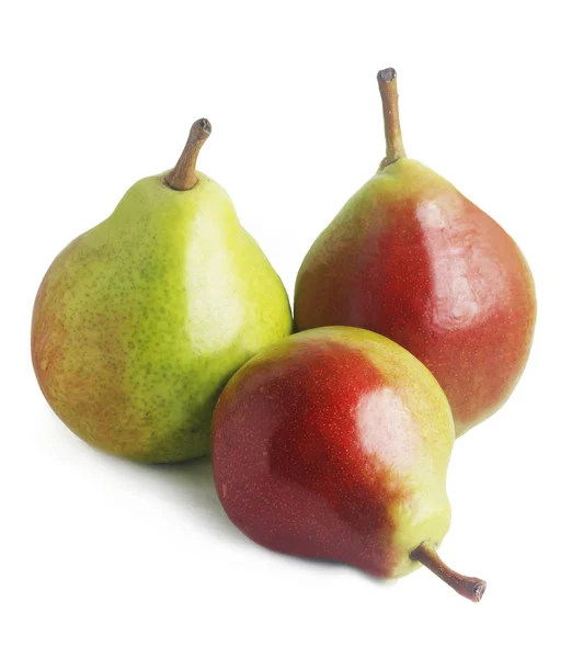 Two juicy red green pears isolated on white background — Stock Photo ...