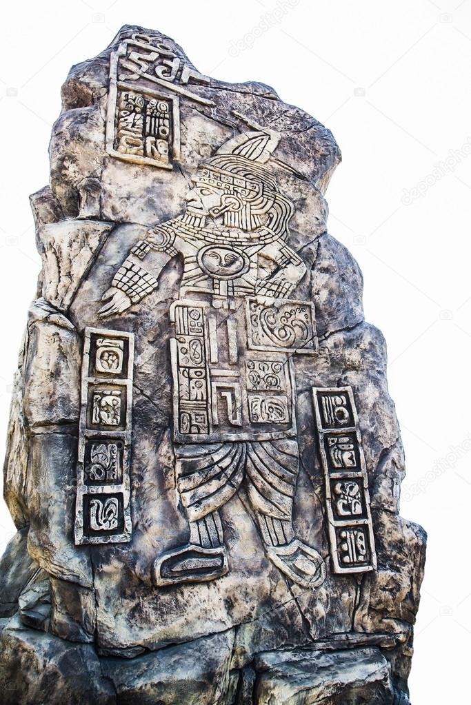Ancient Mayan hieroglyphics in stone Stock Photo by ©Art_of_Life 76350831