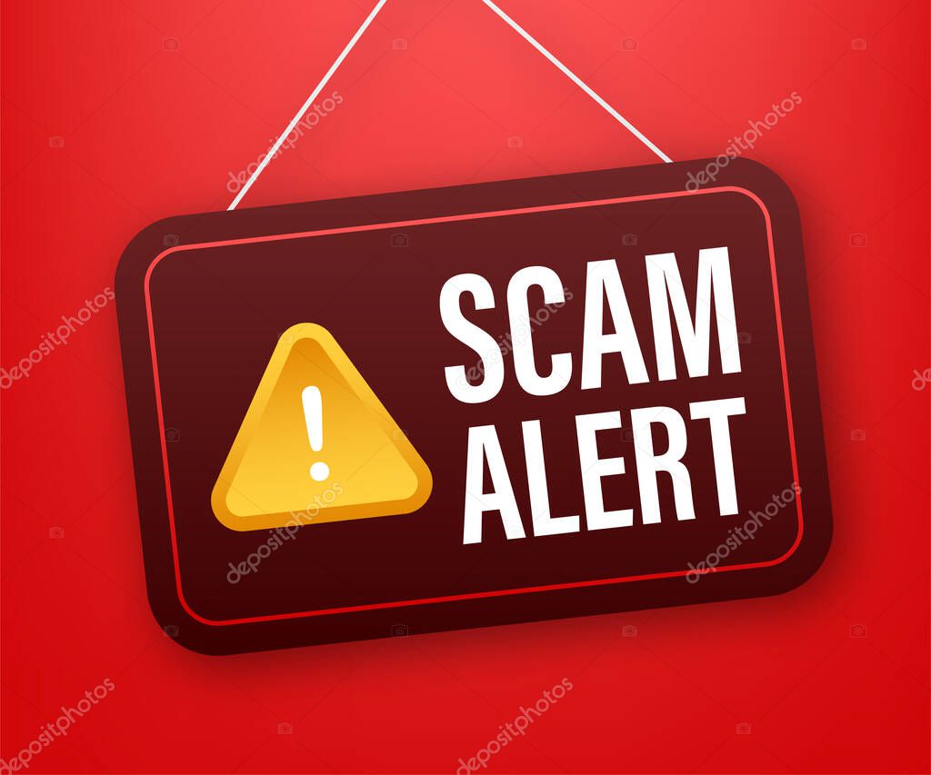 Alerta de estafa. Hacker ataque y concepto de vector de seguridad web ...