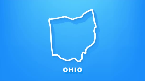 Line animated map showing the state of Ohio from the united state of ...
