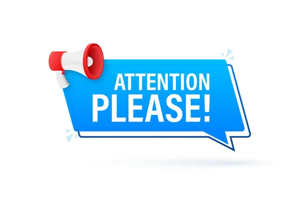 Banner with Attention please. Red Attention please sign icon ...