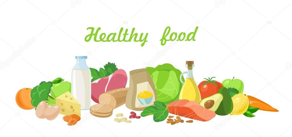 Healthy food. Vector ⬇ Vector Image by © Olesssia | Vector Stock 108740412