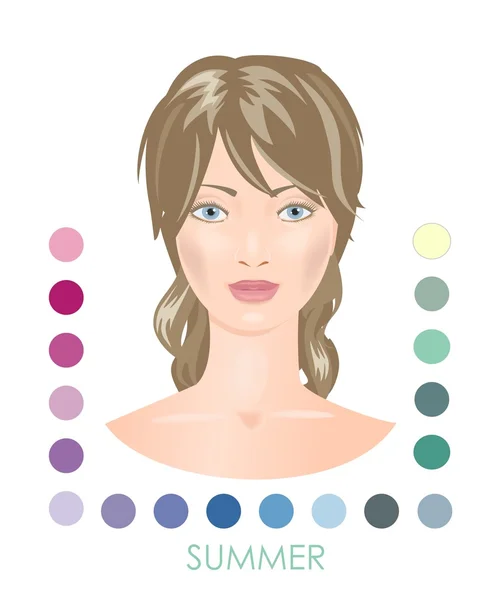 Stock Vector Seasonal Color Analysis Palette Hand Drawn Girl Autumn ...