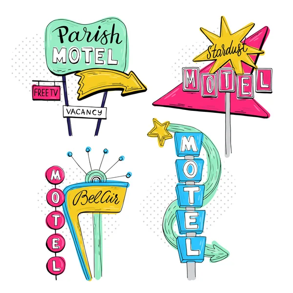 Sketch set with motel sign Stock Vector Image by ©Maria_Letta #104668534