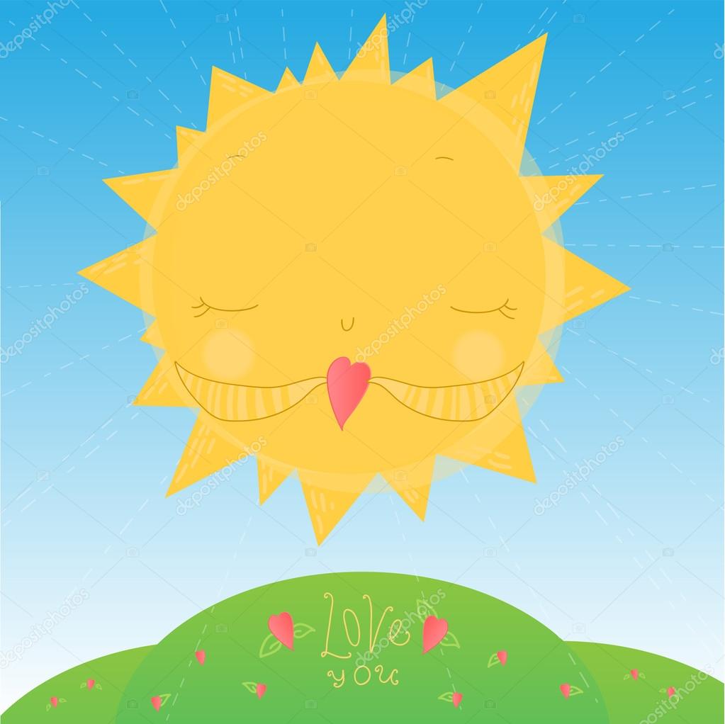 Dibujos animados sol con corazón rojo Vector de stock por ©Maria_Letta ...