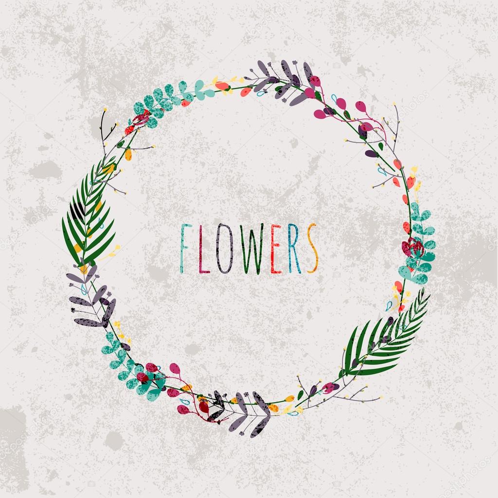 Spring floral wreath Stock Illustration by ©Gapchuk_Olesia #80471572