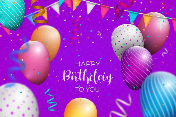 Realistic Birthday Background Vector Design Illustration Stock Vector ...