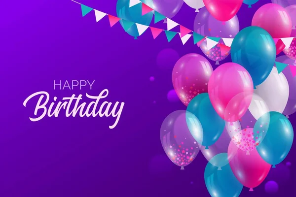 Realistic Birthday Background Vector Design Illustration Stock Vector ...