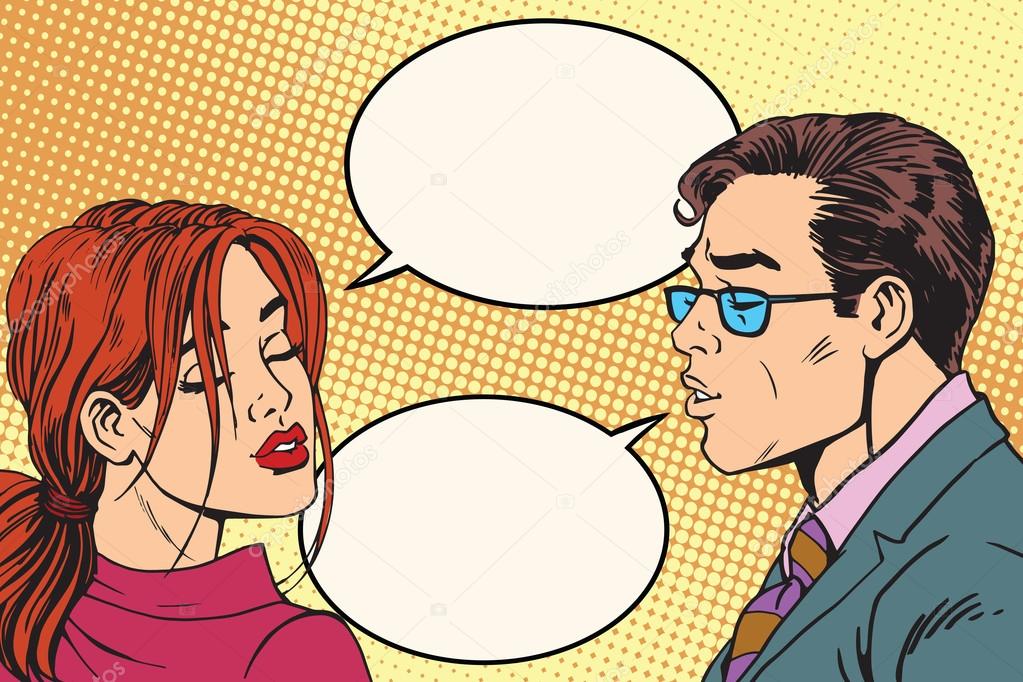 Imágenes: dialogo en pareja | Hombre y mujer de diálogo antes del beso ...