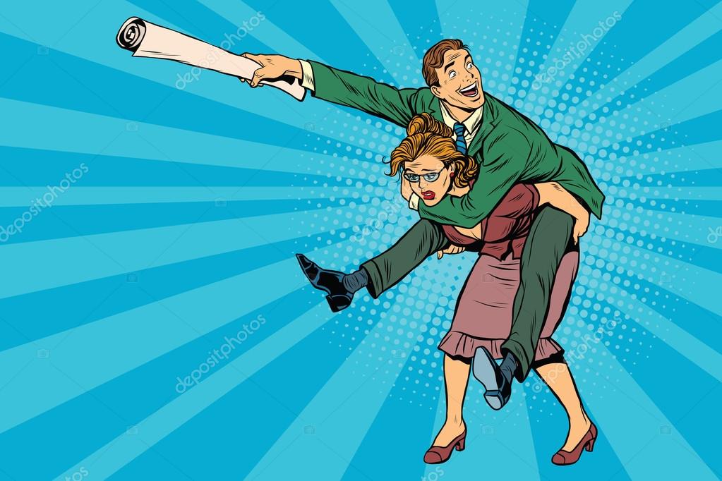 Business people man riding on woman, attack Stock Vector Image by ...