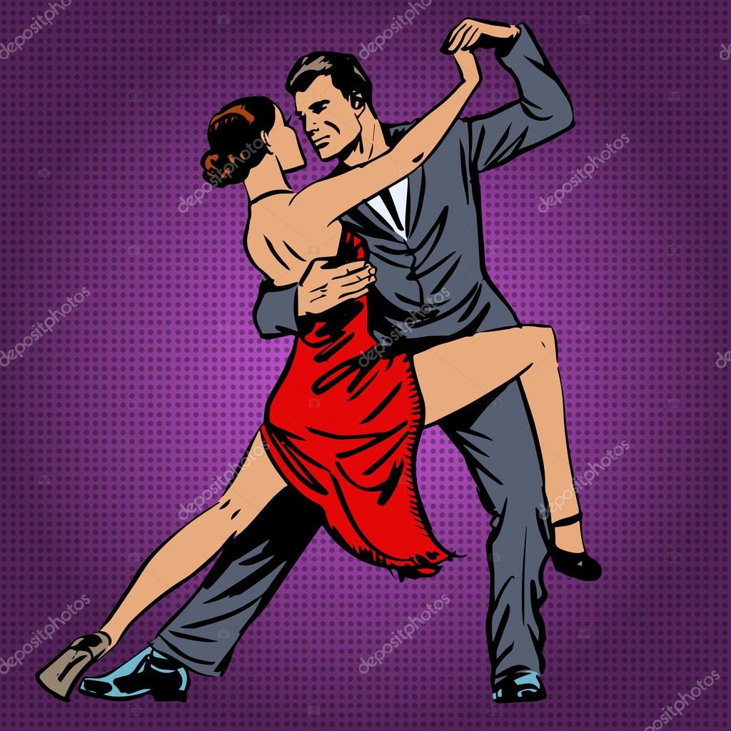 Man and woman passionately dancing the tango pop art Stock Vector by ...