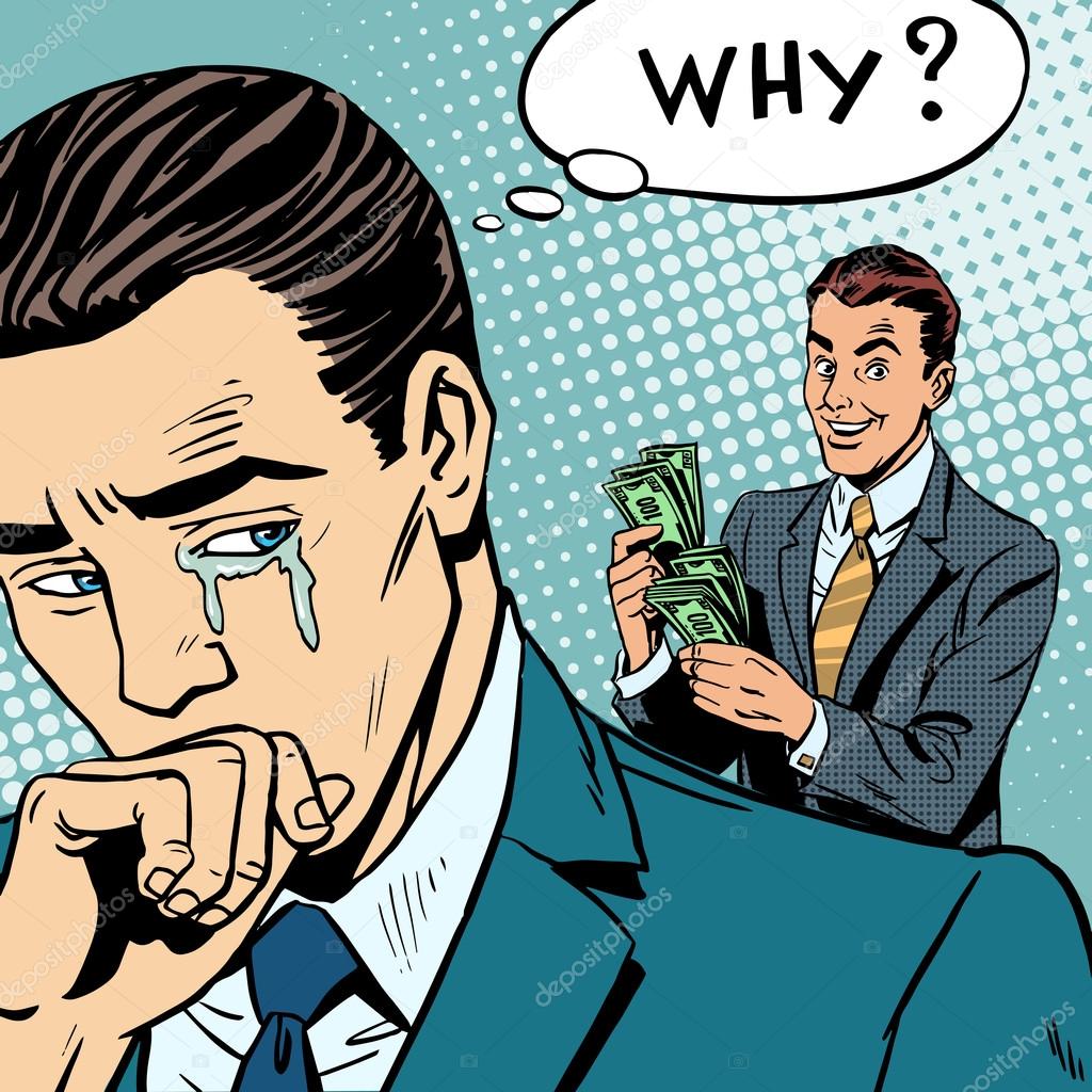 Envy competition man crying competitor earned more Stock Vector by ...