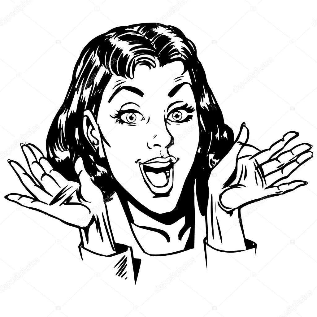 Surprised Girl Drawing