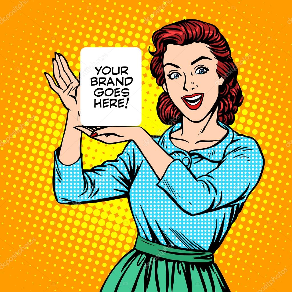 Promo girl your advertising brand here — Stock Vector © studiostoks ...