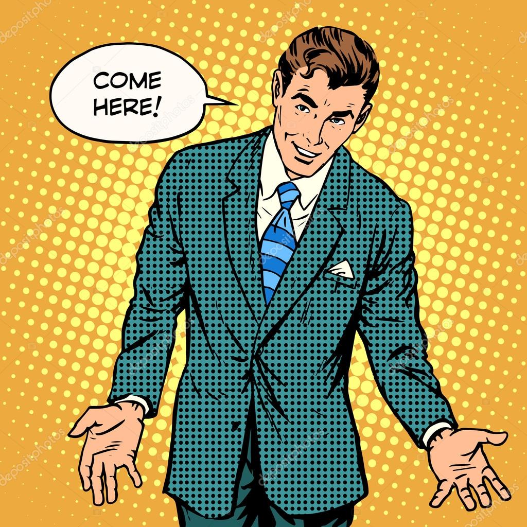 Come here the man says — Stock Vector © studiostoks #92757384