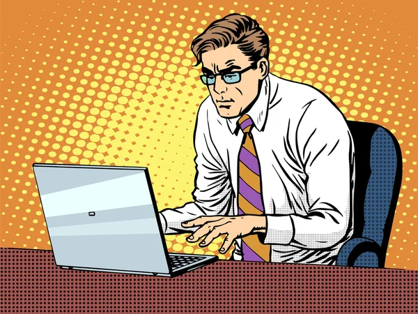 Man on computer Vector Art Stock Images | Depositphotos