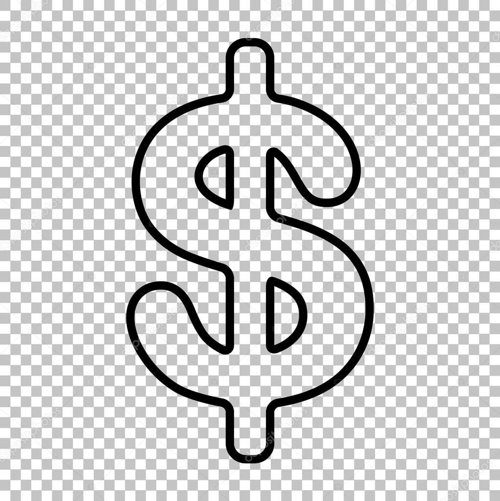 Icono De Signo De Dólar Fondo Transparente