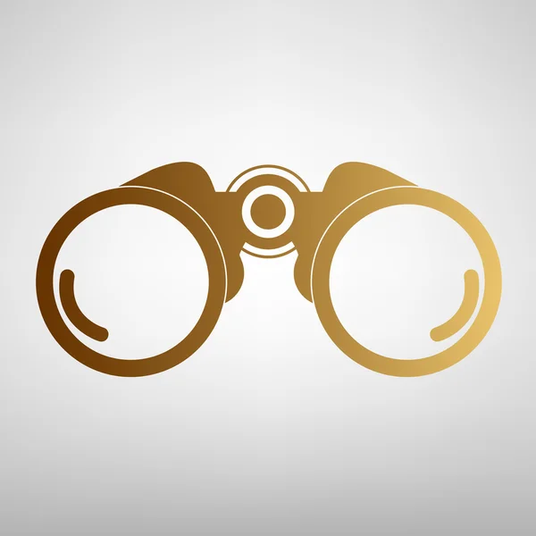 Binocular sign illustration. Vector. Flat black icon with flat shadow ...