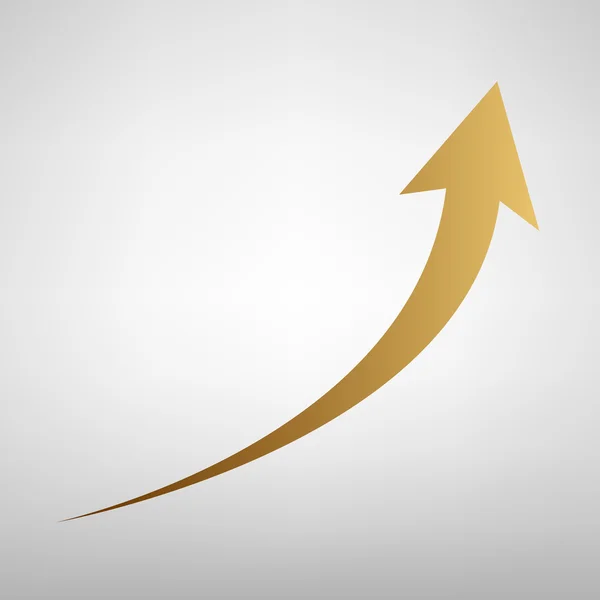 Growing arrow sign. Vector. Green gradient icon on transparent ...