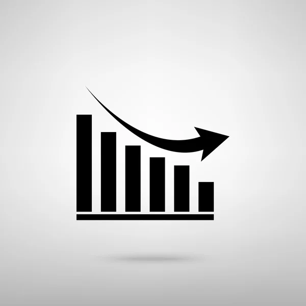 Declining graph sign. Red icon with flat style shadow path. Stock ...