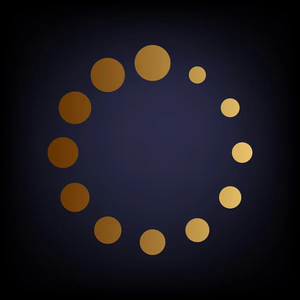 Load bar for mobile apps, web preloader on blue background. Yellow radial load, update or ...