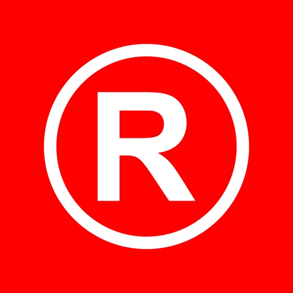 Registered Trademark sign. White icon at magenta background. Stock ...