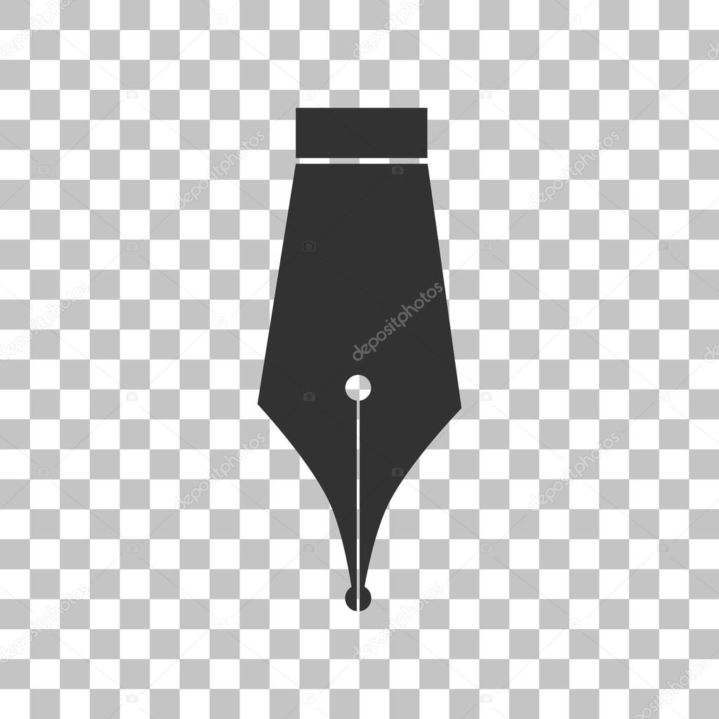 Pen sign illustration. Dark gray icon on transparent background. Stock ...