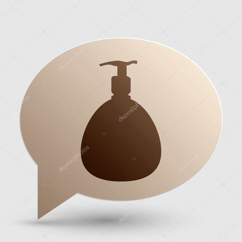 Gel, Foam Or Liquid Soap. Dispenser Pump Plastic Bottle silhouette. Brown gradient icon on ...