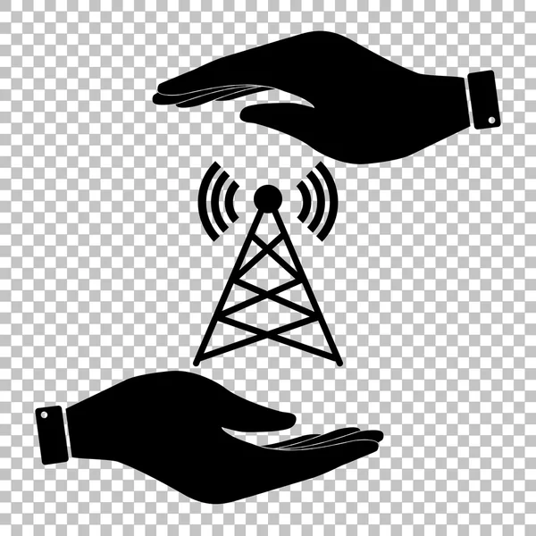 Ilustración de signo de antena. Icono gris oscuro sobre fondo ...