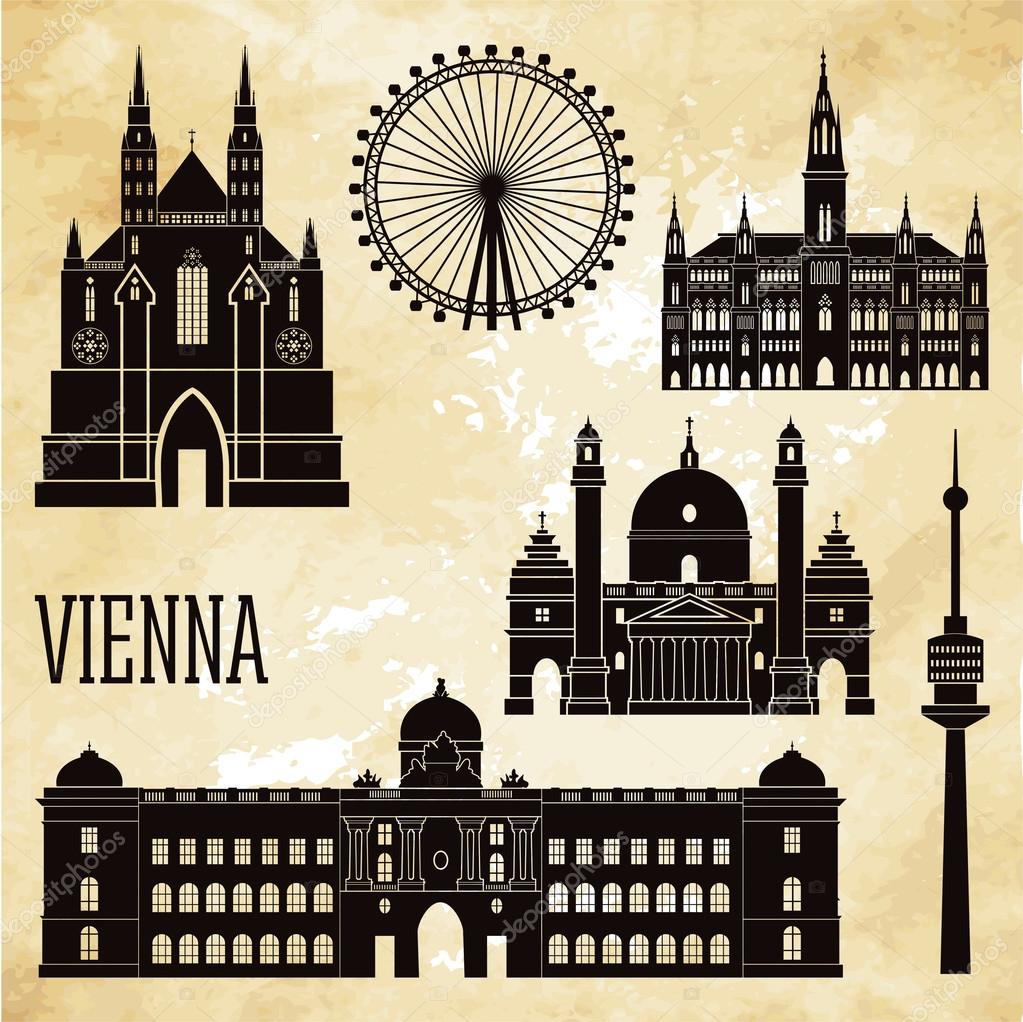 Vienna landmarks and monuments — Stock Vector © CamillaCasablanca #63567361