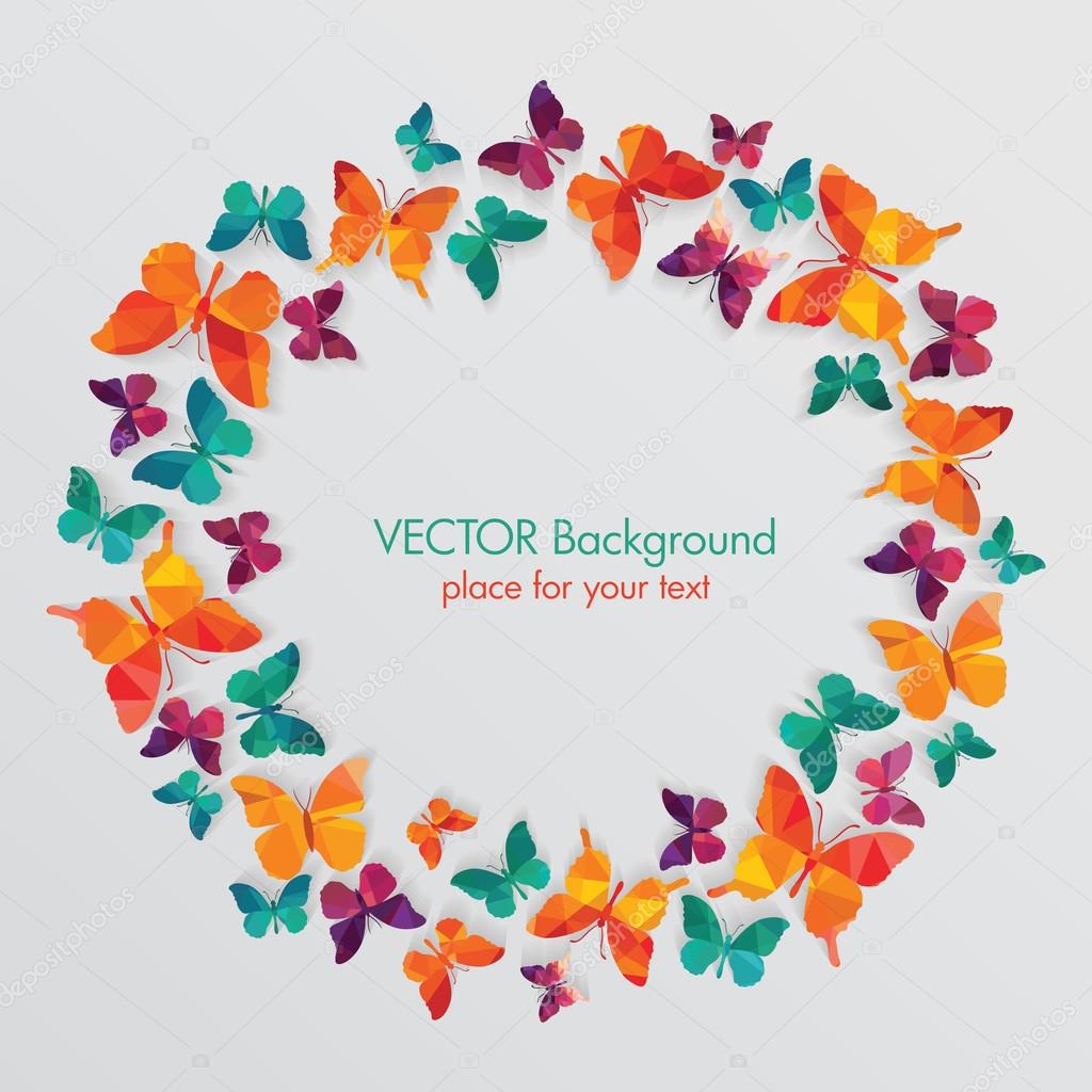 Colorful butterflies frame Stock Vector by ©CamillaCasablanca 64044389