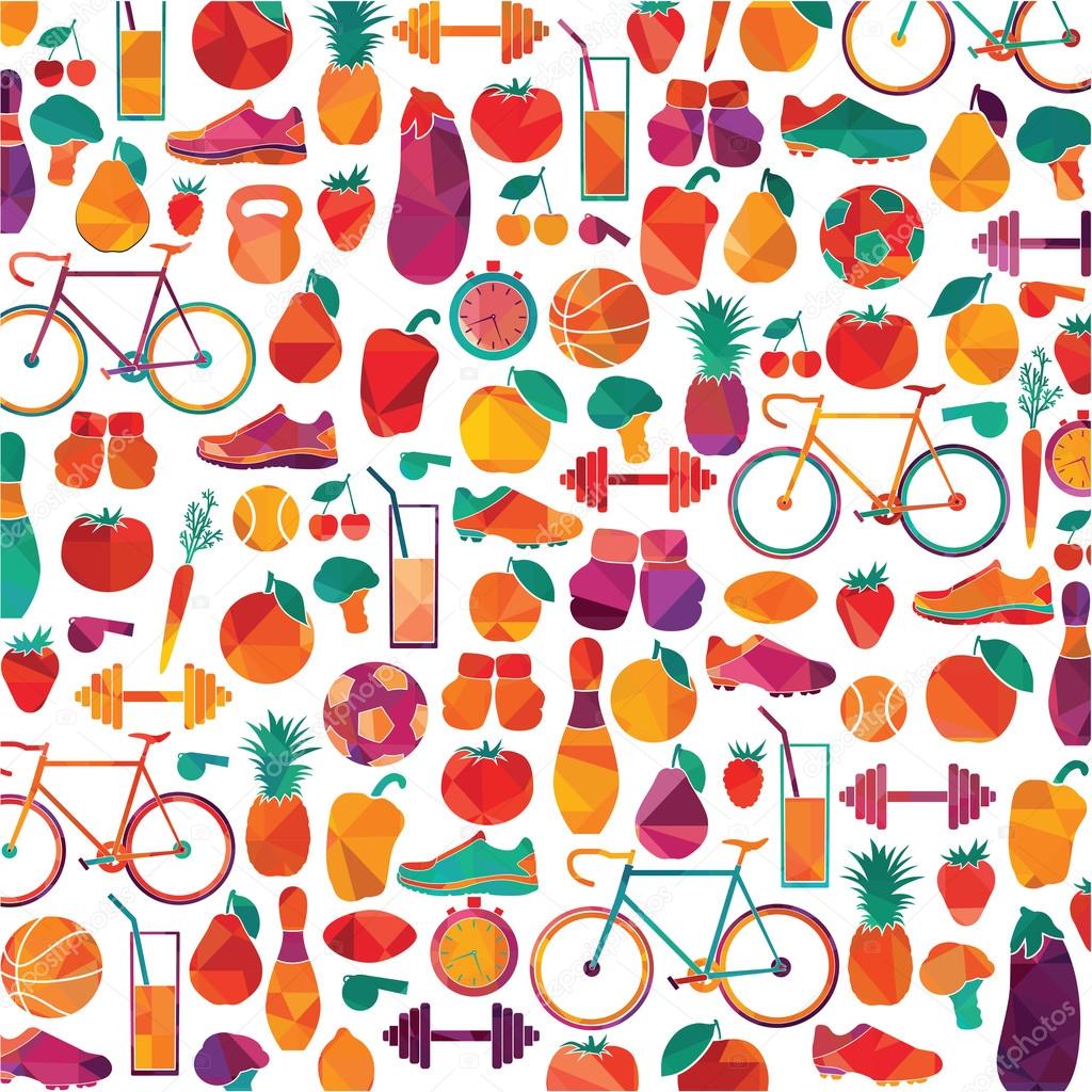 Healthy lifestyle background Stock Vector by ©CamillaCasablanca 64045267