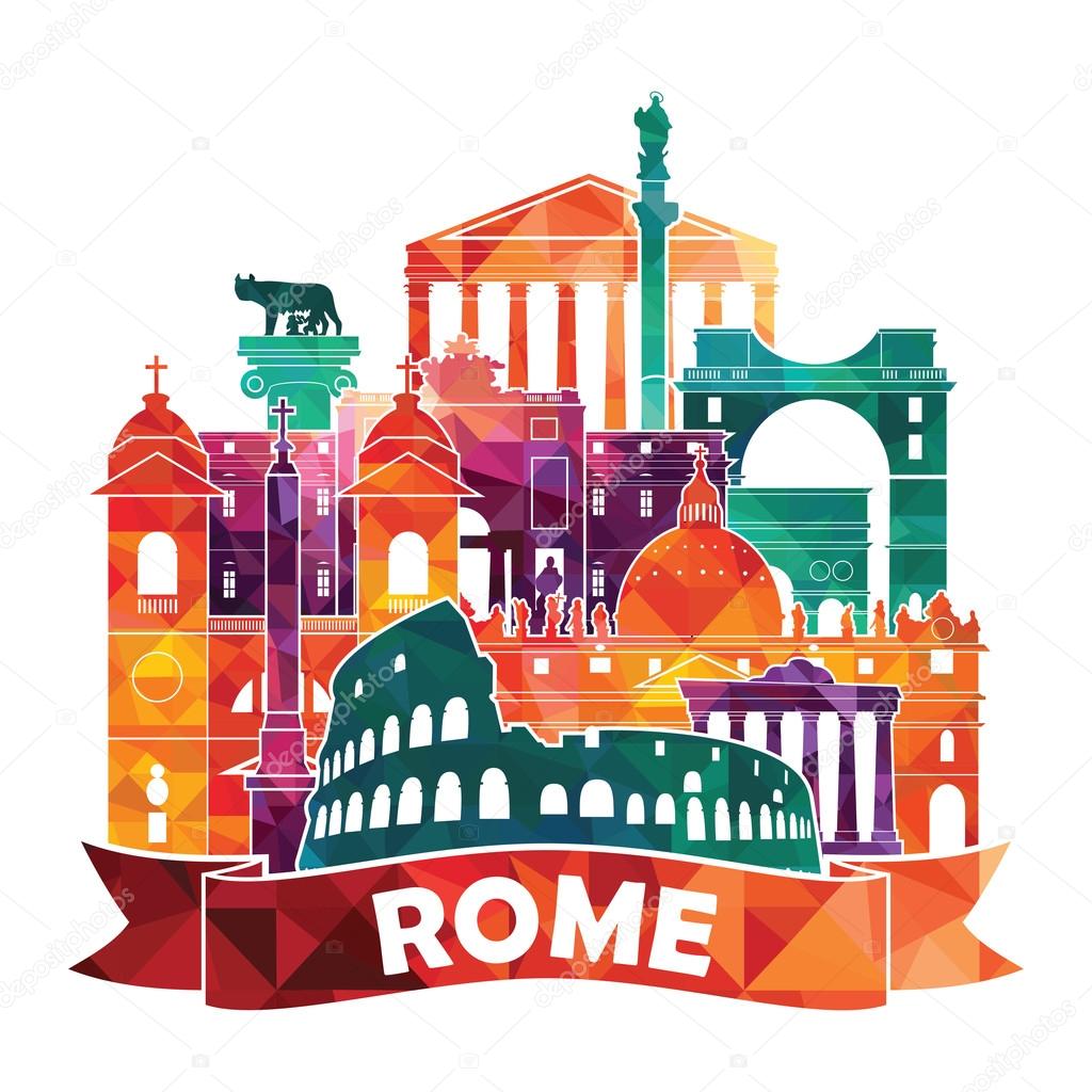 Ciudad del horizonte de Roma — Archivo Imágenes Vectoriales ...