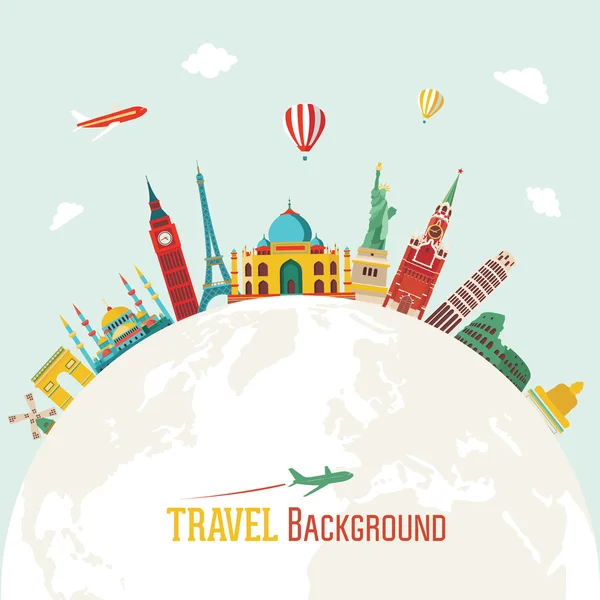 Travel and tourism background Stock Vector by ©CamillaCasablanca 96938412