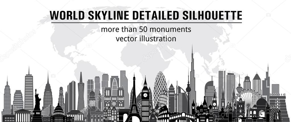 World Skyline Silhouette