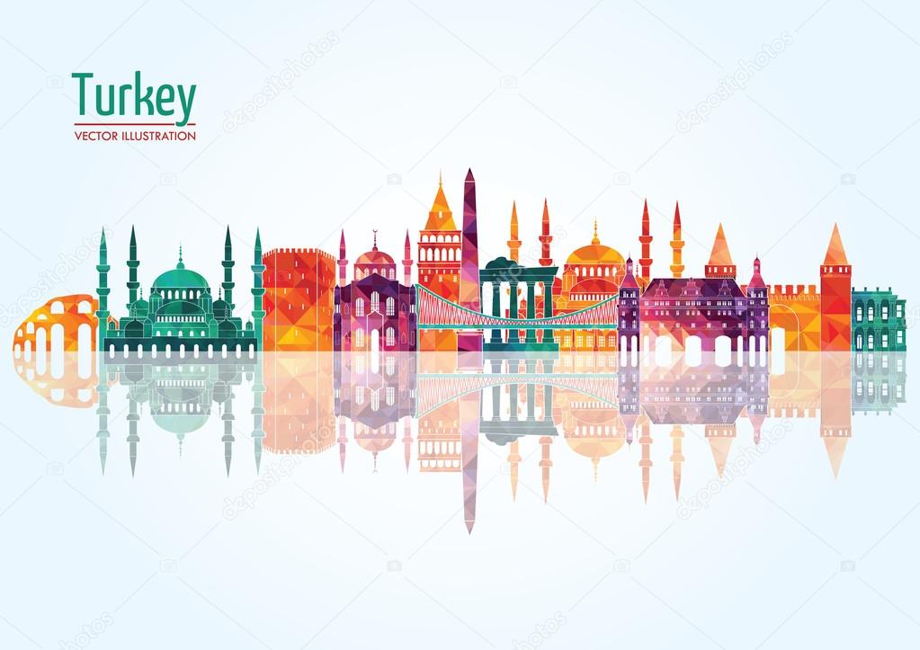 Turkey detailed skyline. — Stock Vector © CamillaCasablanca #77282102