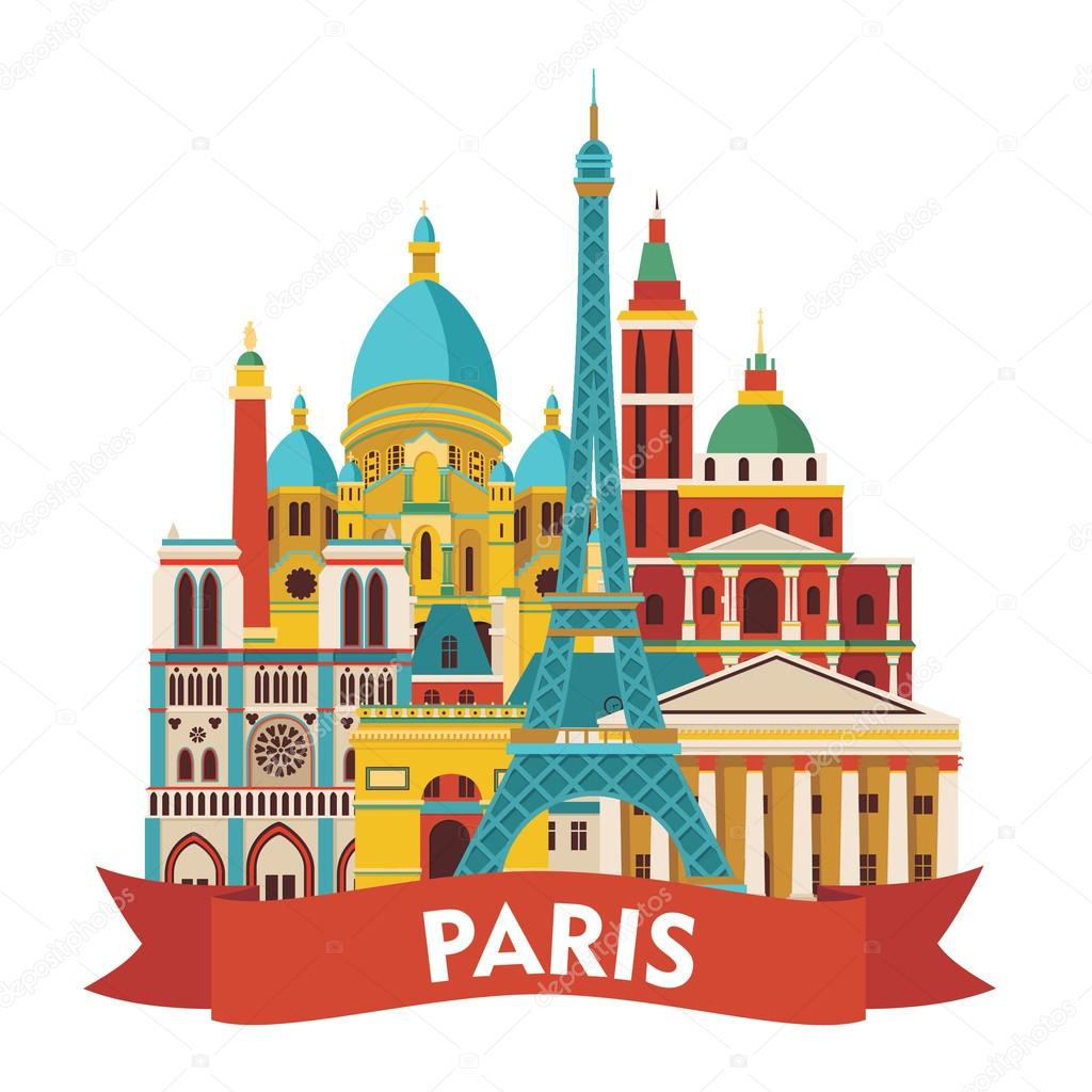 Paris city illustration — Stock Vector © CamillaCasablanca #77282456