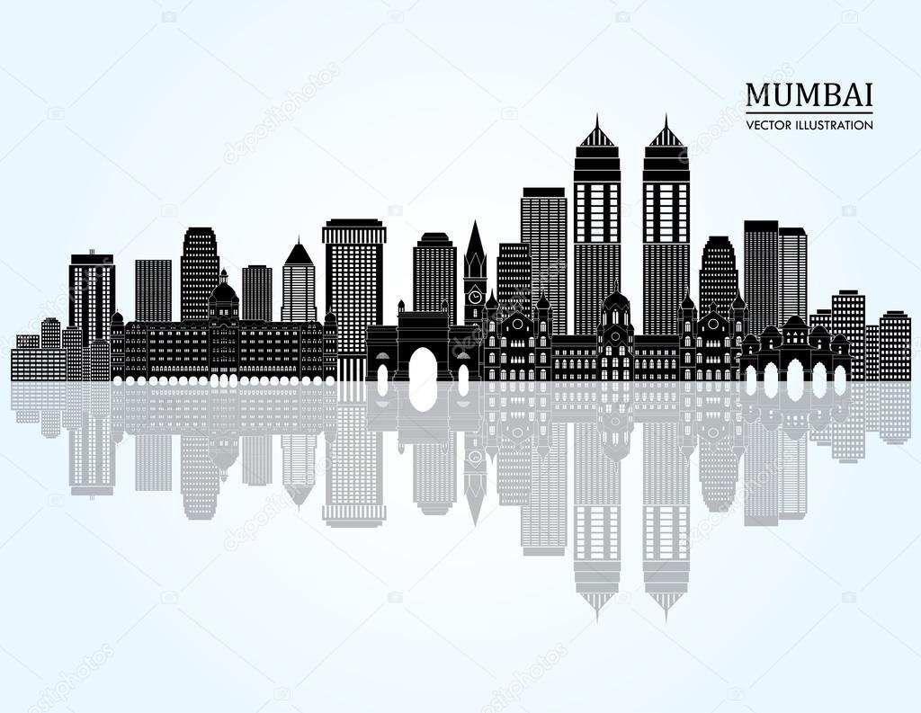 Mumbai skyline silhouette — Stock Vector © CamillaCasablanca #90256838