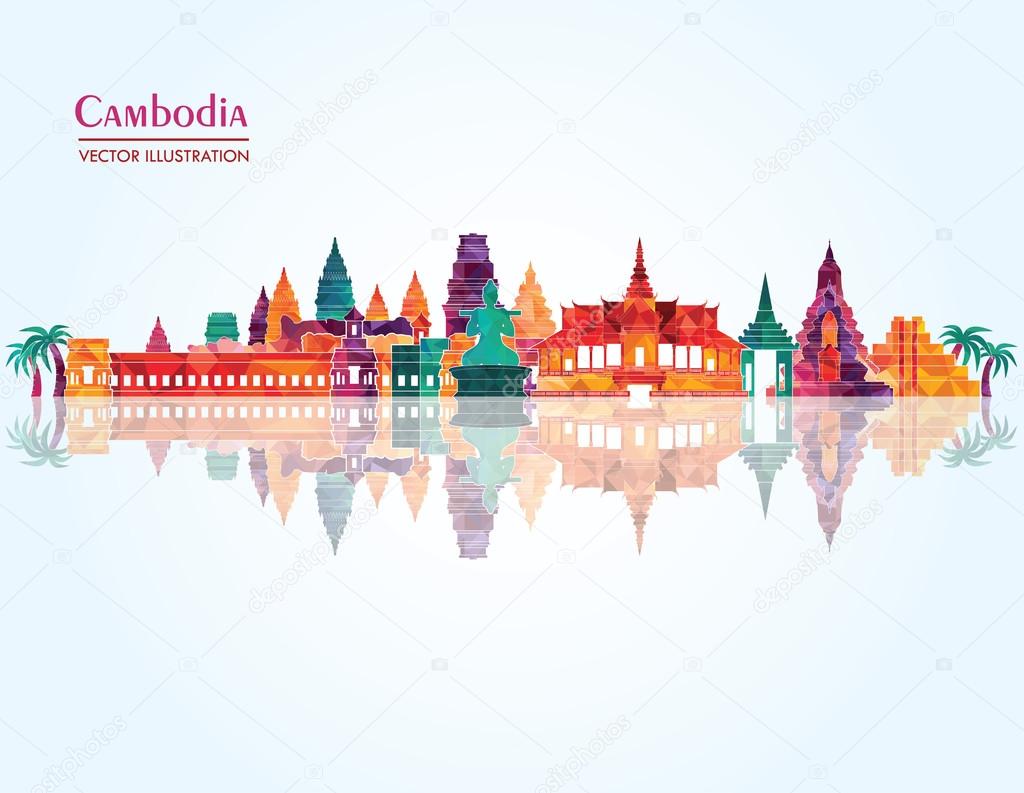 Cambodia detailed skyline Stock Vector Image by ©CamillaCasablanca ...