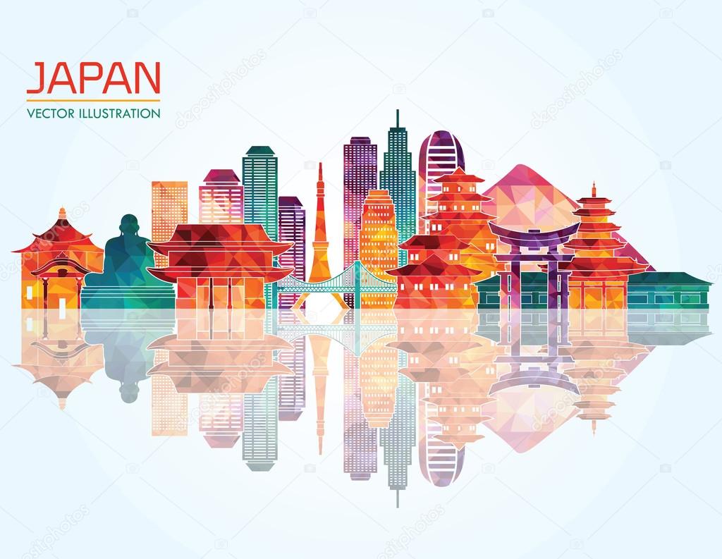 Japan skyline silhouette Stock Vector by ©CamillaCasablanca 96939904
