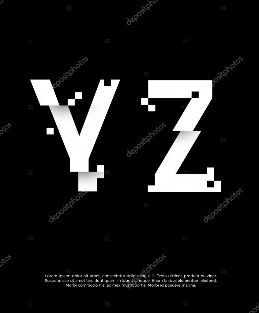 Set of abstract broken font letters Stock Vector Image by ©feabornset ...