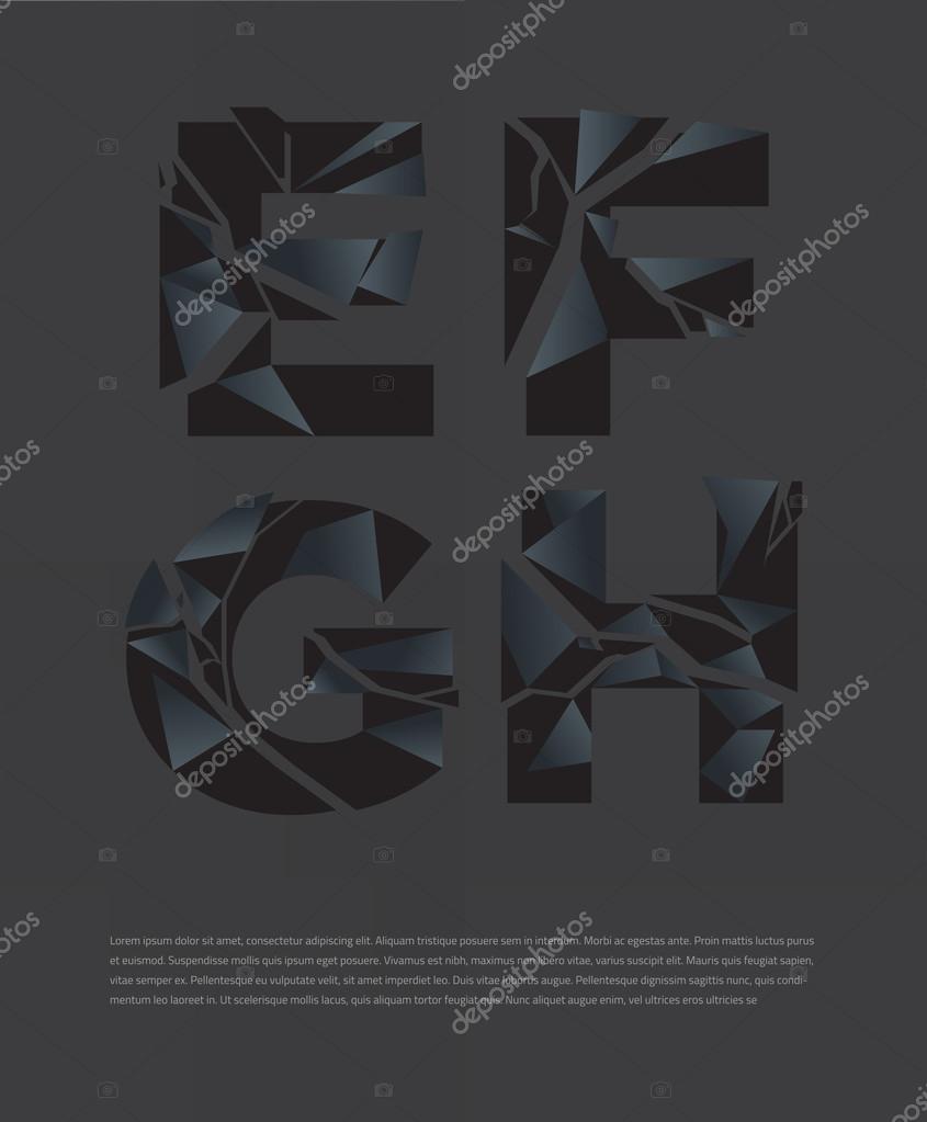Letras tipográficas rotas del alfabeto Vector de stock #103962756 de ...