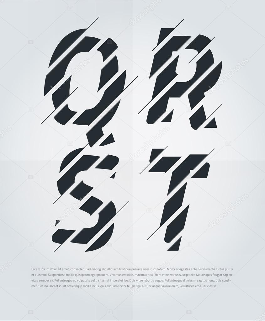 Typographic broken alphabet letters Stock Vector by ©feabornset 103963008