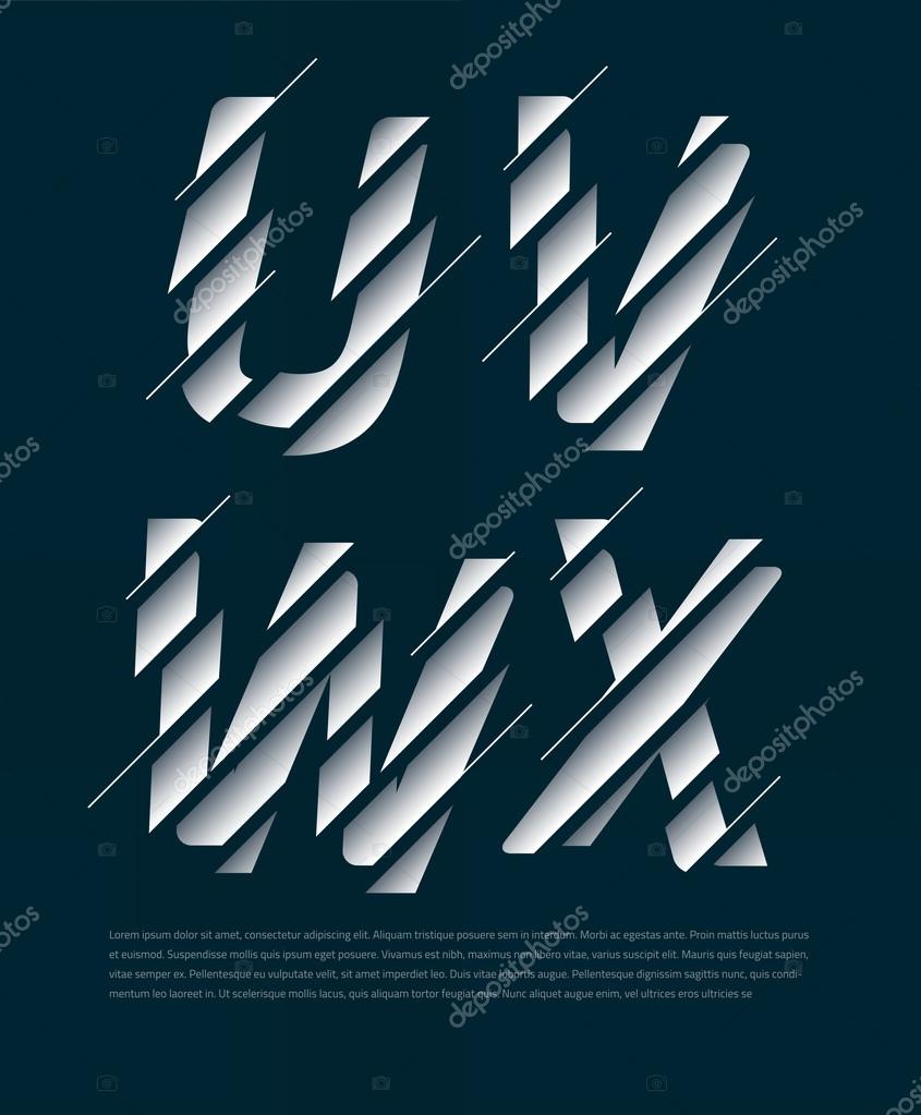 Typographic broken alphabet letters Stock Vector by ©feabornset 103963198