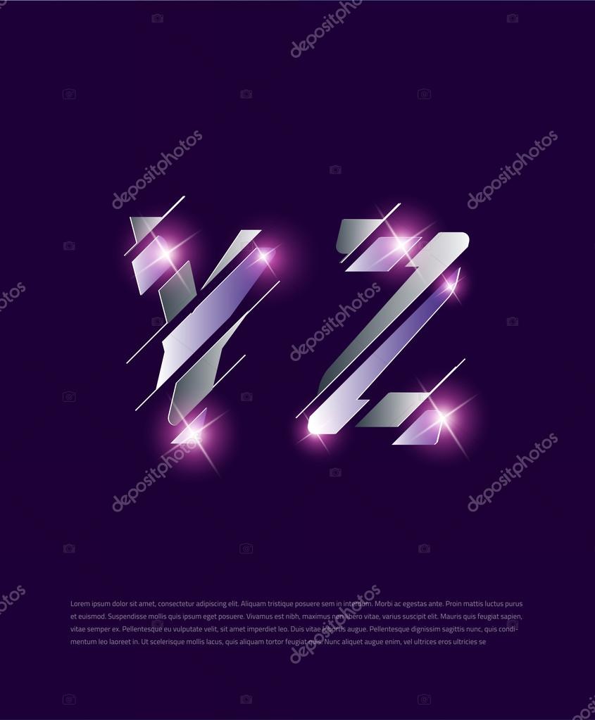 Letras tipográficas rotas del alfabeto 2023