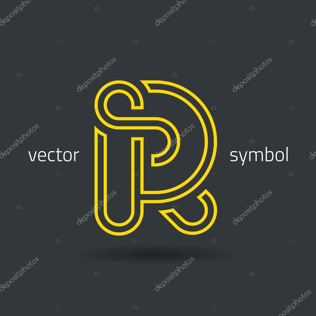 Creative line alphabet symbol Letter R Stock Vector by ©feabornset 67153893