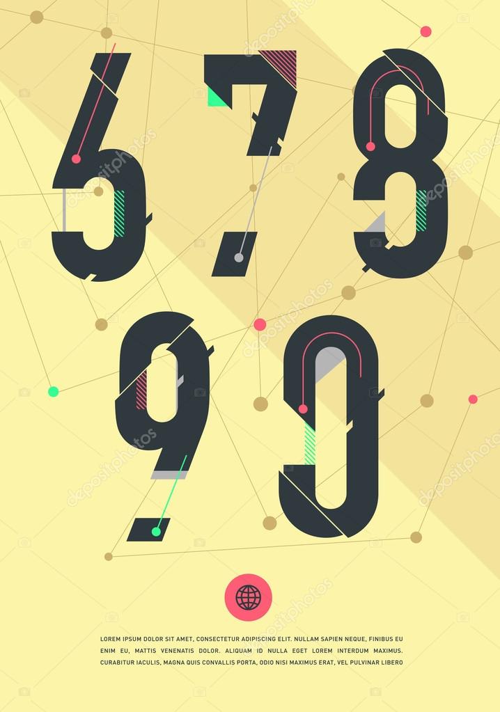 Graphic numbers in a set. Stock Vector Image by ©feabornset #67154159