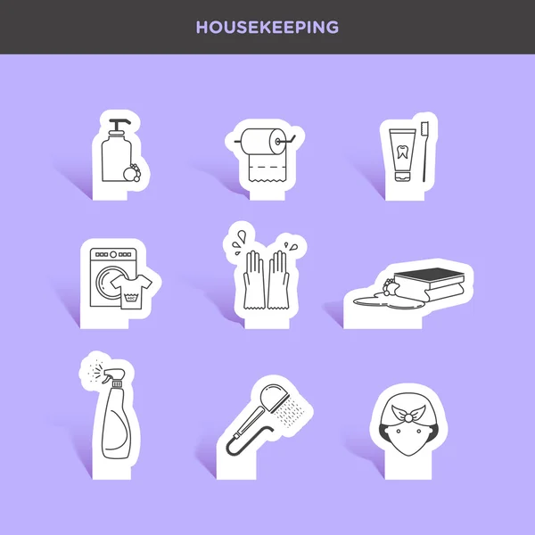 Housekeeping, household icons set Stock Vector Image by ©feabornset ...