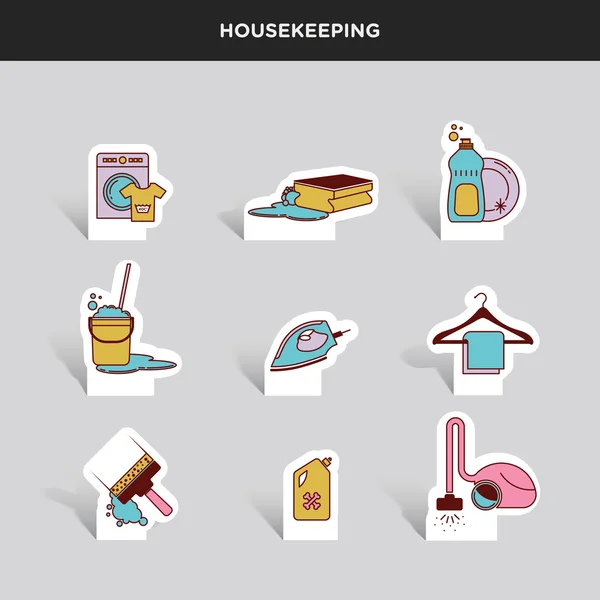 Housekeeping, household icons set Stock Vector Image by ©feabornset ...